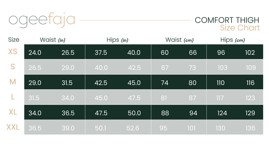 Ogee Faja Size Guide – Ogee Recovery